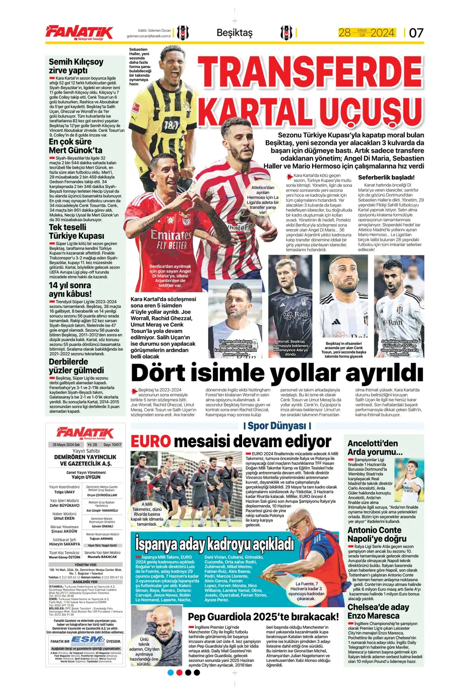 "Fenerbahçe'nin büyük hayali Karim Benzema" | Sporun manşetleri (28 ...